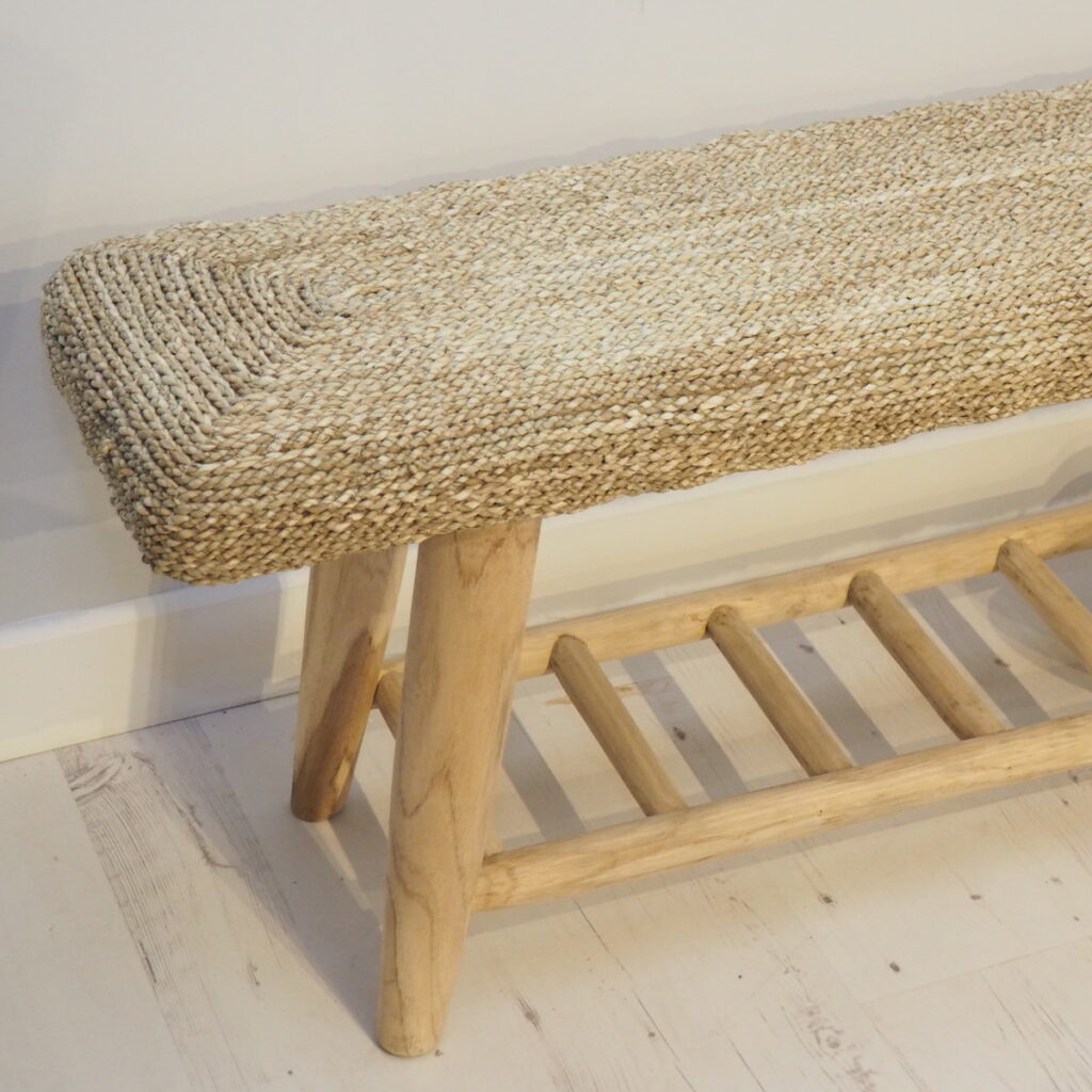 Wicker Bench With Shelf | ZaZa Homes