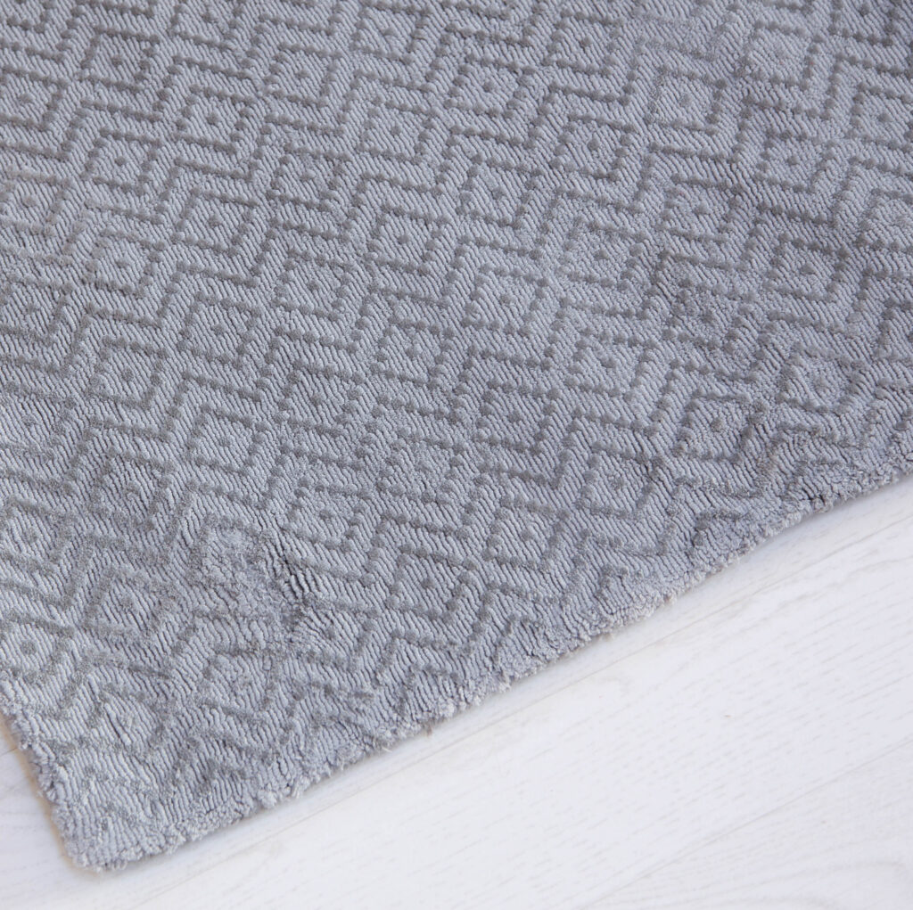 Light Grey Velvet Rug - Elena - Za Za Home