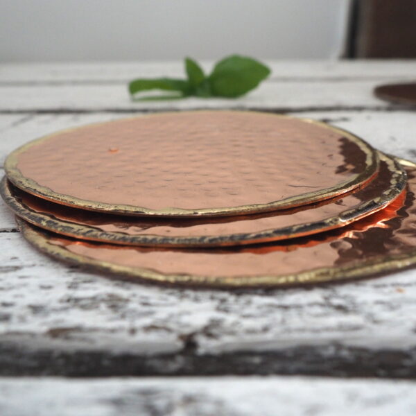 Copper Drinks Coasters Hand Hammered - Za Za Homes
