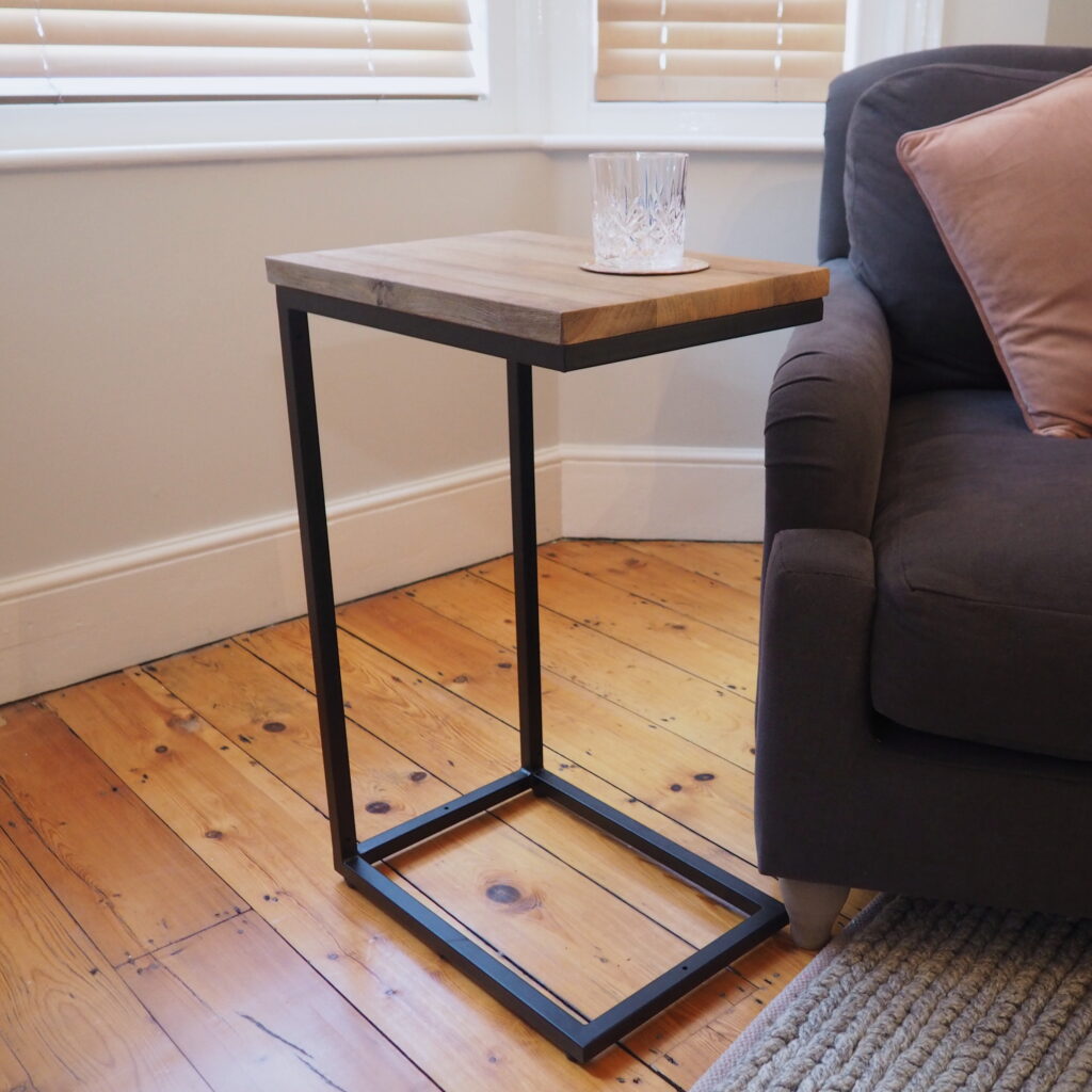 Industrial Sofa Side Table Over Arm - Za Za Homes