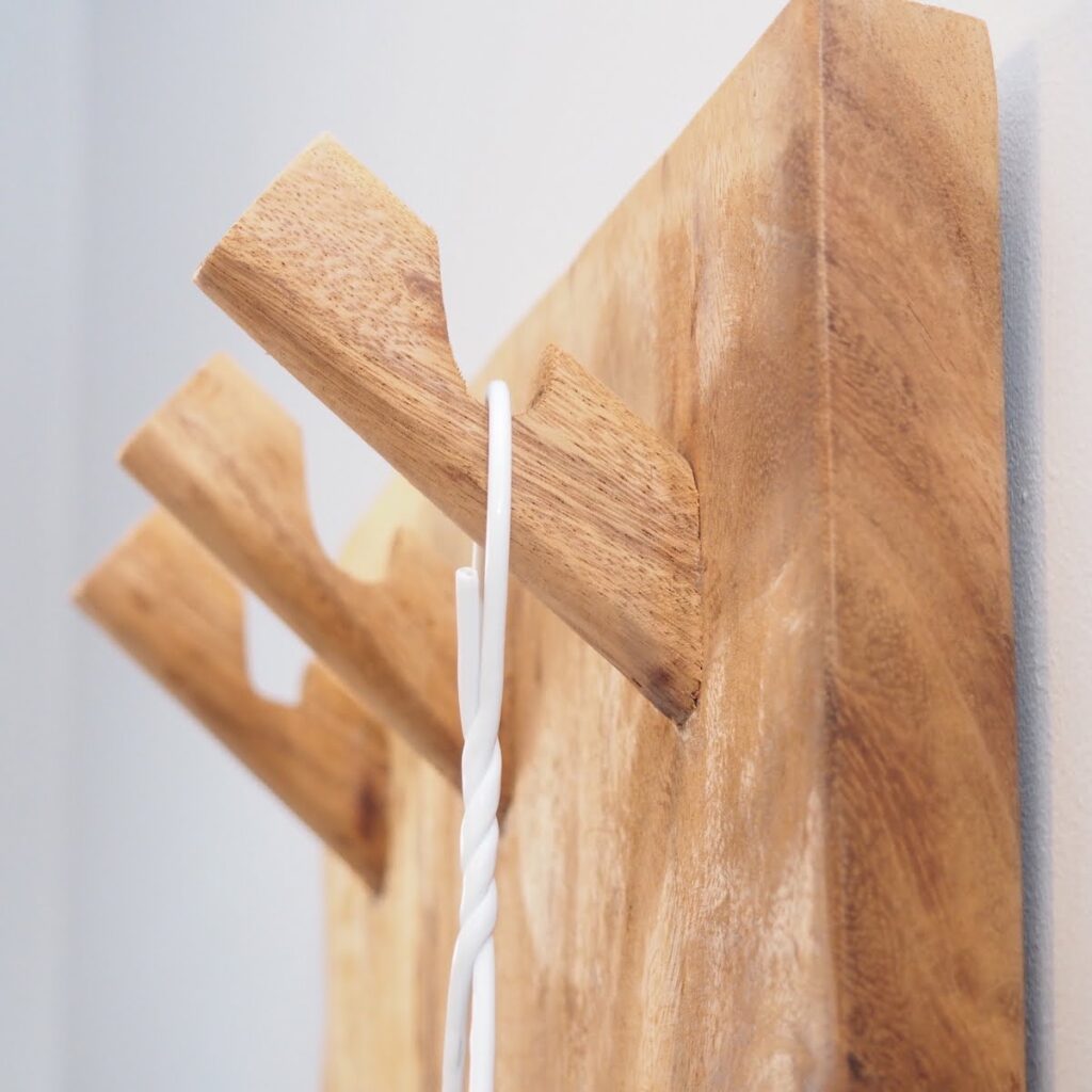 Rustic Wood Wall Mounted Clothes Rack - ZaZa Homes