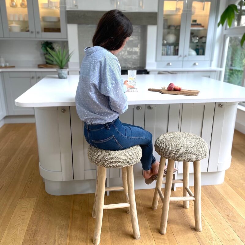 Rustic Wicker Kitchen Stool | ZaZa Homes