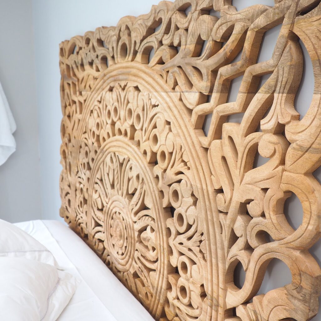 Carved Wooden Headboard - ZaZa Homes