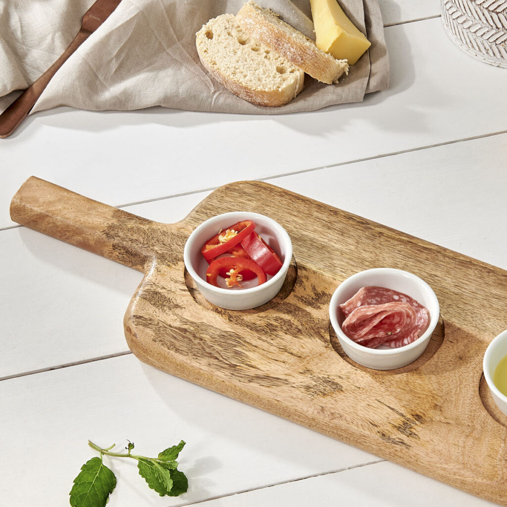 Wooden Tapas Board With Bowls - ZaZa Homes