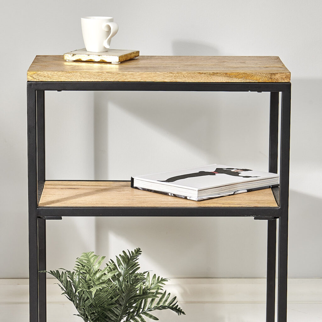 Narrow Side Table with Shelf - ZaZa Homes