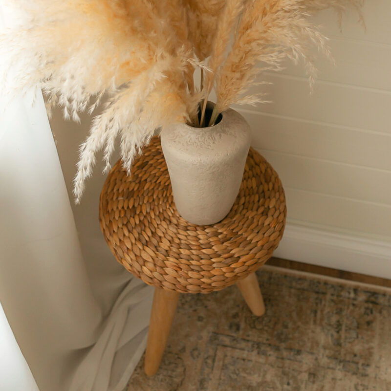 Small Wicker Stool - Provence - ZaZa Homes