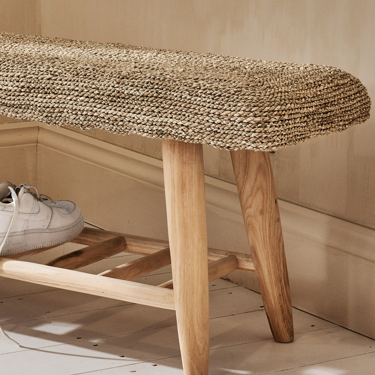 Wicker Bench With Shelf | ZaZa Homes