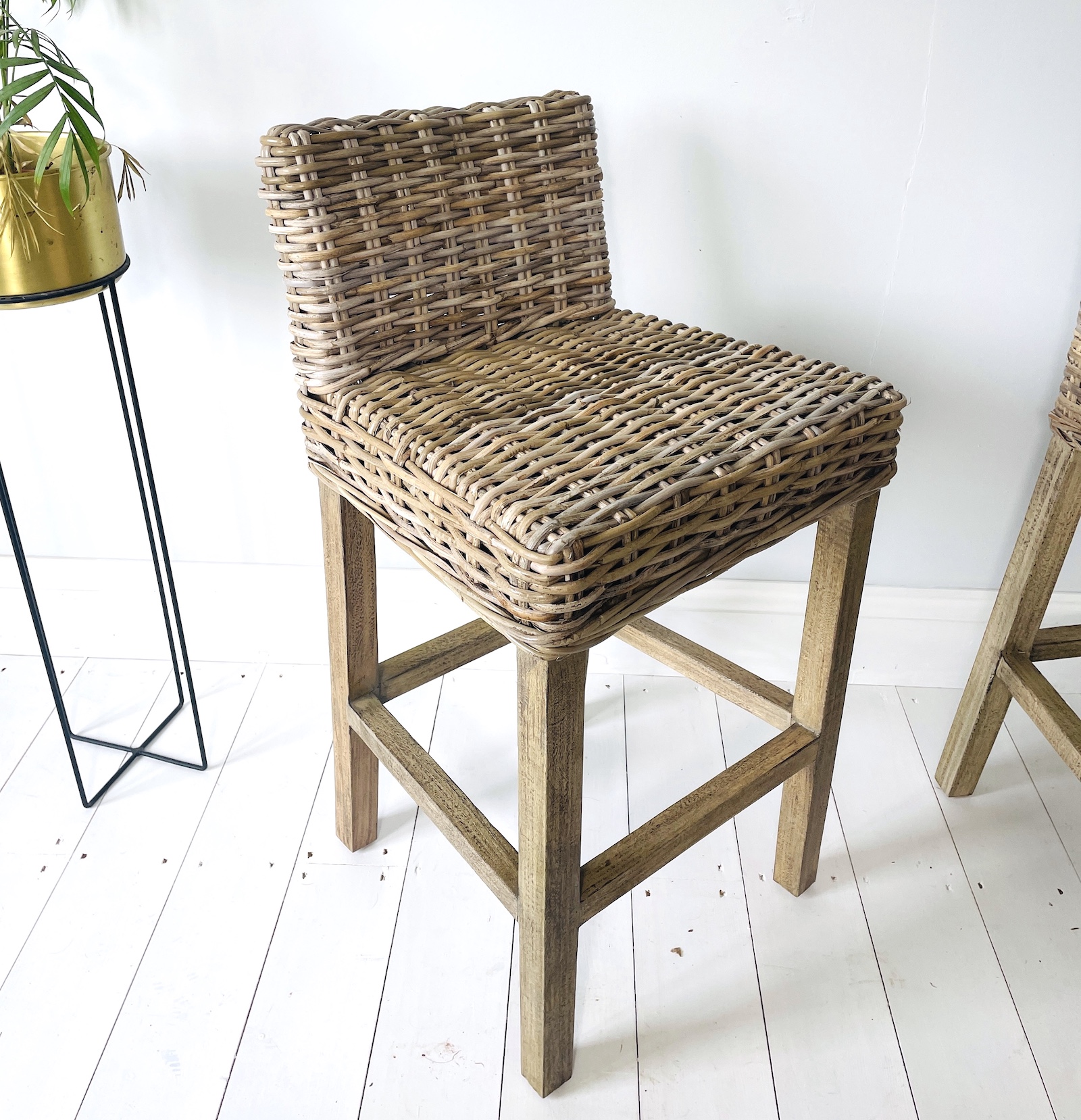 Natural Wicker Bar Stools - Za Za Homes